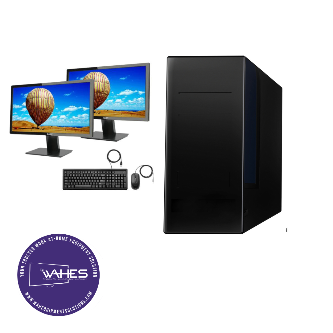ACD WFH Desktop Bundle (Models vary) Dual Desktop PC Set (19" Monitor ...